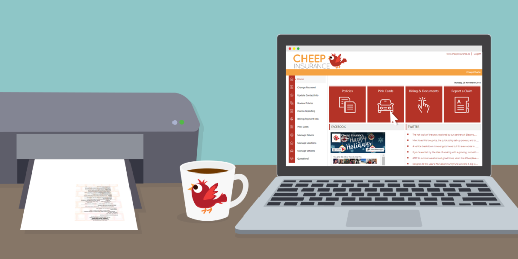 Printing Your Pink Card(s) from Our Website | Cheep Insurance